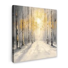OnlyWow Leinwand Bilder Grau | Gr.: 90 x 90 cm