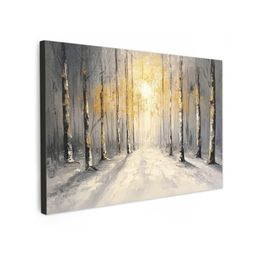 OnlyWow Leinwand Bilder Grau | Gr.: 90 x 140 cm