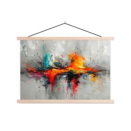 OnlyWow Poster mit Leiste Abstrakte Kunst Explosion | Gr.: 60 x 40 cm
