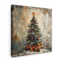 OnlyWow Leinwand Bilder Rostfarben | Gr.: 90 x 90 cm