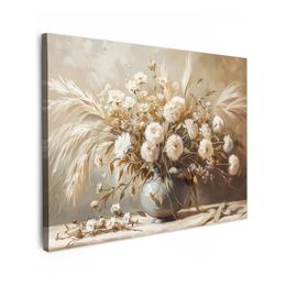 OnlyWow Leinwand Bilder Elegante Blumen | Gr.: 30 x 20 cm