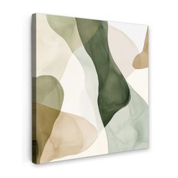 OnlyWow Leinwand Bilder Salbeigr&uuml;n | Gr.: 90 x 90 cm