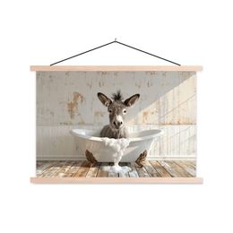 OnlyWow Poster mit Leiste Esel | Gr.: 90 x 60 cm