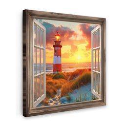 OnlyWow Leinwand Bilder Dunkelorange | Gr.: 20 x 20 cm