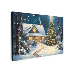 OnlyWow Leinwand Bilder Smaragdgr&uuml;n | Gr.: 40 x 30 cm