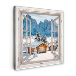 OnlyWow Leinwand Bilder Wei&szlig; Hochglanz | Gr.: 50 x 50 cm