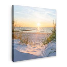 OnlyWow Leinwand Bilder Sonnenuntergang | Gr.: 90 x 90 cm