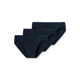 Minislip Schiesser "Essentials", Herren, Gr. 4, blau (803, dunkelblau), Single Jersey, Obermaterial: 95% Baumwolle, 5% Elasthan, unifarben, eng, Unterhosen, mit kleinem Logo am Bund