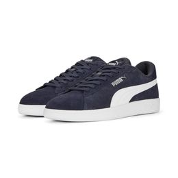 Sneaker Puma "SMASH 3.0", Damen, Gr. 41, blau (parisian night, Puma wei&szlig;, Puma silber), unifarben, Schuhe Sneaker, klassische Tennissport-Silhouette, gepufferter Schuhkragen