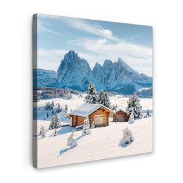 OnlyWow Leinwand Bilder Eichefarben | Gr.: 50 x 50 cm