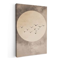 OnlyWow Leinwand Bilder Taupe | Gr.: 80 x 120 cm