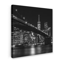 OnlyWow Leinwand Bilder Brooklyn Bridge | Gr.: 20 x 20 cm