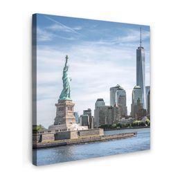 OnlyWow Leinwand Bilder Freiheitsstatue | Gr.: 50 x 50 cm