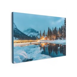 OnlyWow Leinwand Bilder Hellblau | Gr.: 40 x 30 cm
