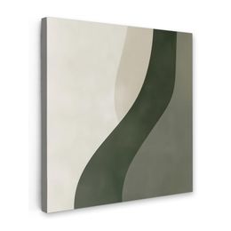OnlyWow Leinwand Bilder Salbeigr&uuml;n | Gr.: 90 x 90 cm