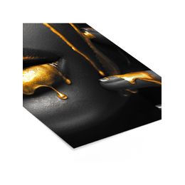 MuchoWow Poster mit Leiste Gesicht gold schwarz | Gr.: 20 x 30 cm