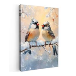 OnlyWow Leinwand Bilder Pastellblau | Gr.: 80 x 120 cm