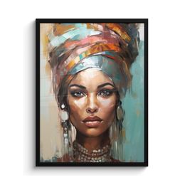 OnlyWow Poster mit Leiste Abstraktes Portr&auml;t | Gr.: 80 x 120 cm