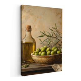 OnlyWow Leinwand Bilder Olivgr&uuml;n | Gr.: 30 x 40 cm