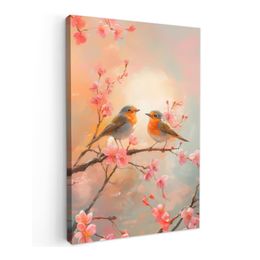 OnlyWow Leinwand Bilder Hellrosa | Gr.: 80 x 120 cm