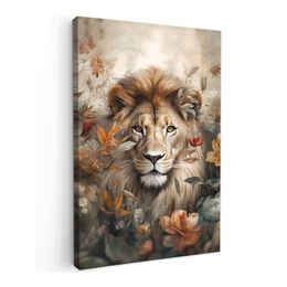 OnlyWow Leinwand Bilder L&ouml;we | Gr.: 60 x 80 cm