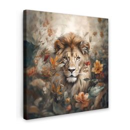 OnlyWow Leinwand Bilder L&ouml;we | Gr.: 90 x 90 cm