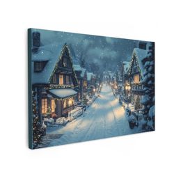 MuchoWow Leinwand Bilder Dunkelblau | Gr.: 120 x 80 cm