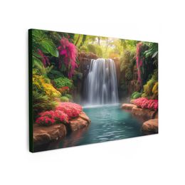 OnlyWow Leinwand Bilder Tropischer Wasserfall | Gr.: 90 x 60 cm