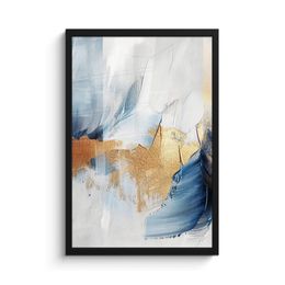 OnlyWow Poster mit Leiste Abstrakt gold | Gr.: 80 x 120 cm