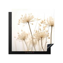OnlyWow Herdabdeckplatte Blumen beige | Gr.: 59 x 51 cm