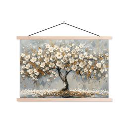 MuchoWow Poster mit Leiste Wei&szlig;er Baum | Gr.: 60 x 40 cm