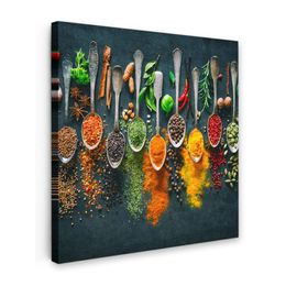 OnlyWow Leinwand Bilder Kr&auml;uter | Gr.: 50 x 50 cm