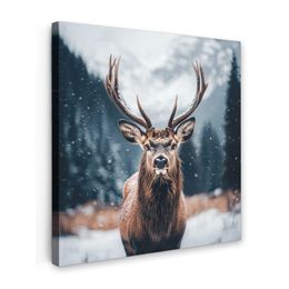 OnlyWow Leinwand Bilder Kastanienfarben | Gr.: 90 x 90 cm