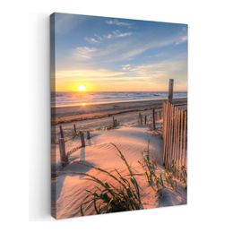 MuchoWow Leinwand Bilder Sonnenuntergang Strand | Gr.: 20 x 30 cm