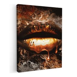 OnlyWow Leinwand Bilder Luxus Lippen | Gr.: 80 x 120 cm