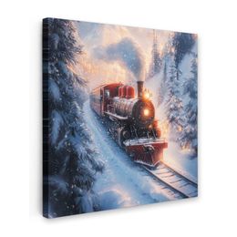 OnlyWow Leinwand Bilder Dunkelrot | Gr.: 50 x 50 cm