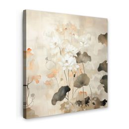 OnlyWow Leinwand Bilder Sandfarben | Gr.: 50 x 50 cm
