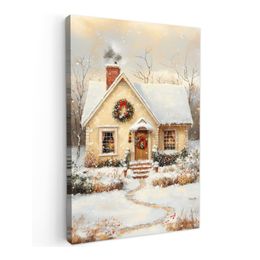 OnlyWow Leinwand Bilder Creme | Gr.: 30 x 40 cm