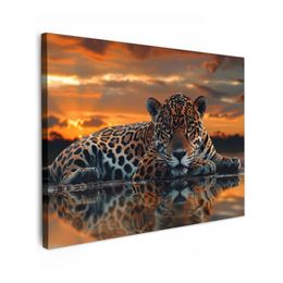 OnlyWow Leinwand Bilder Jaguar | Gr.: 120 x 80 cm