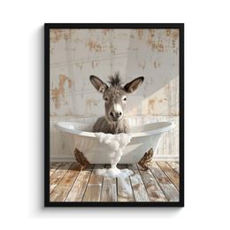 OnlyWow Poster mit Leiste Esel | Gr.: 40 x 60 cm