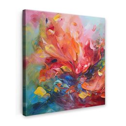 OnlyWow Leinwand Bilder Abstrakte Farbexplosion | Gr.: 20 x 20 cm