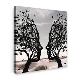 OnlyWow Leinwand Bilder Gesichtsbaum | Gr.: 90 x 90 cm