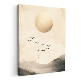 OnlyWow Leinwand Bilder Beige | Gr.: 80 x 120 cm