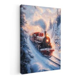 OnlyWow Leinwand Bilder Dunkelrot | Gr.: 40 x 60 cm