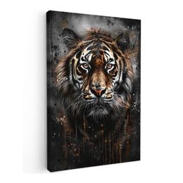 OnlyWow Leinwand Bilder Tiger | Gr.: 60 x 90 cm