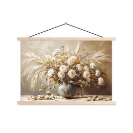 OnlyWow Poster mit Leiste Elegante Blumen | Gr.: 60 x 40 cm