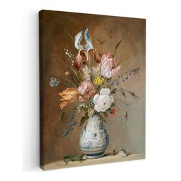 OnlyWow Leinwand Bilder Blumenvase | Gr.: 40 x 60 cm