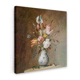 OnlyWow Leinwand Bilder Blumenvase | Gr.: 90 x 90 cm