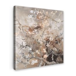 OnlyWow Leinwand Bilder Mandelbl&uuml;te | Gr.: 90 x 90 cm