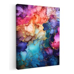 OnlyWow Leinwand Bilder Abstrakte Kunst bunt | Gr.: 60 x 80 cm